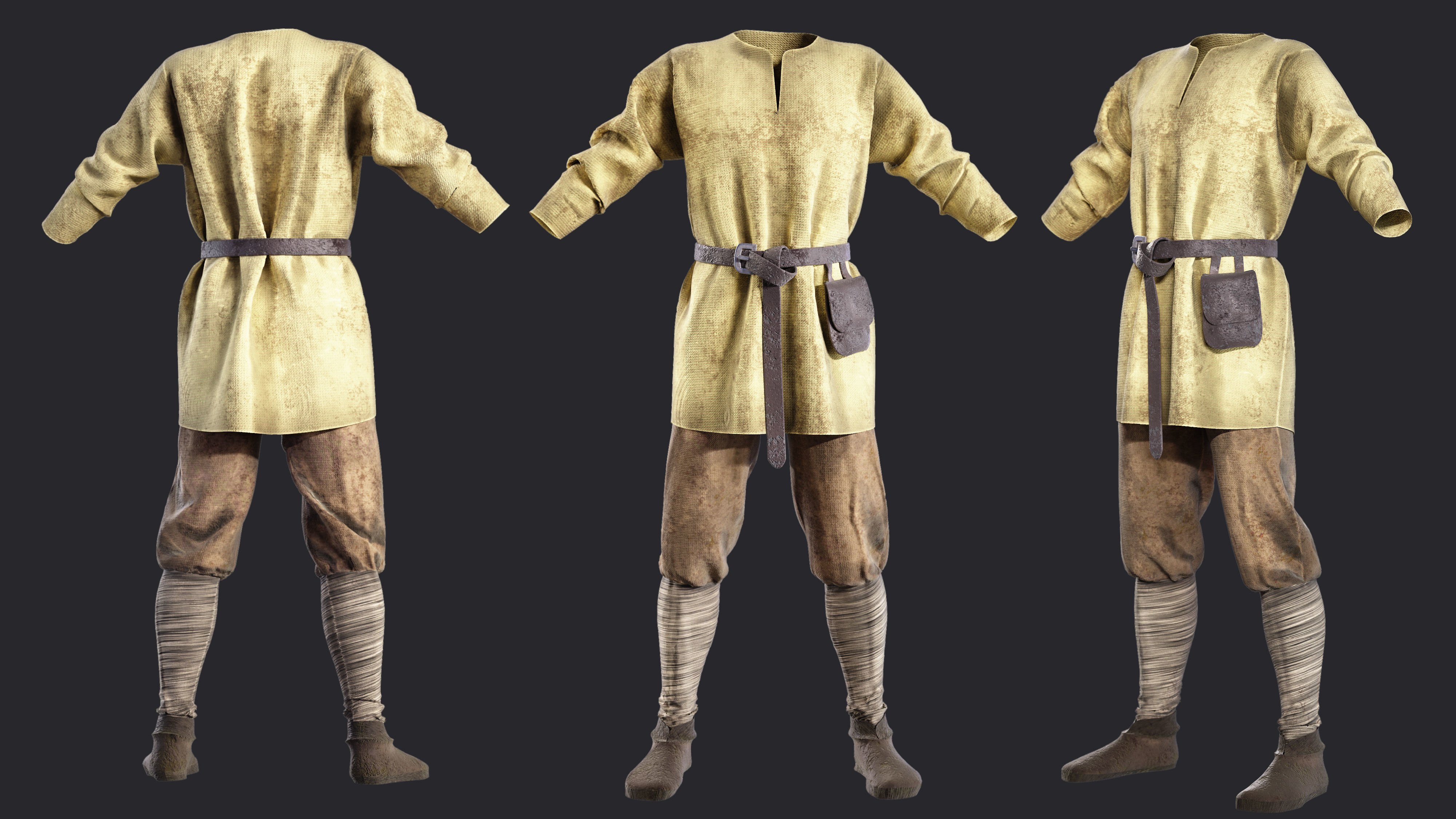 3D medieval outfits farmer character clothing 3D model | CGTrader