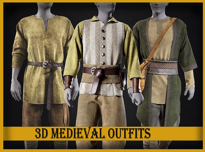 3D medieval outfits farmer character clothing 3D model | CGTrader