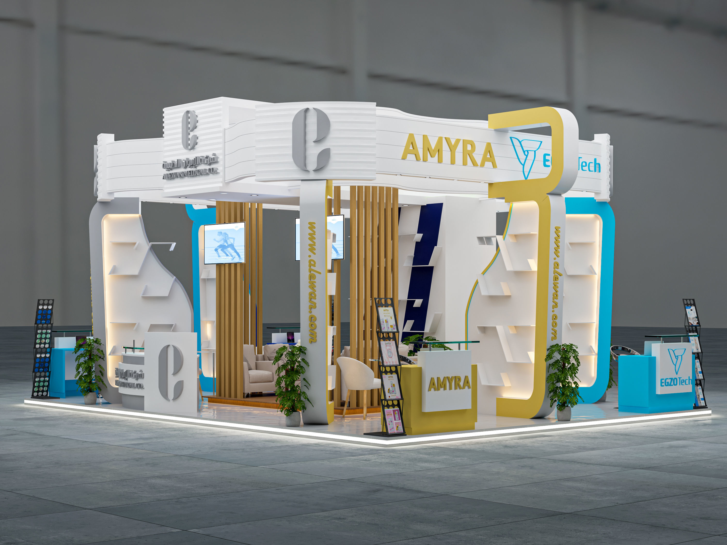 booth 8x6 open space 3D model | CGTrader