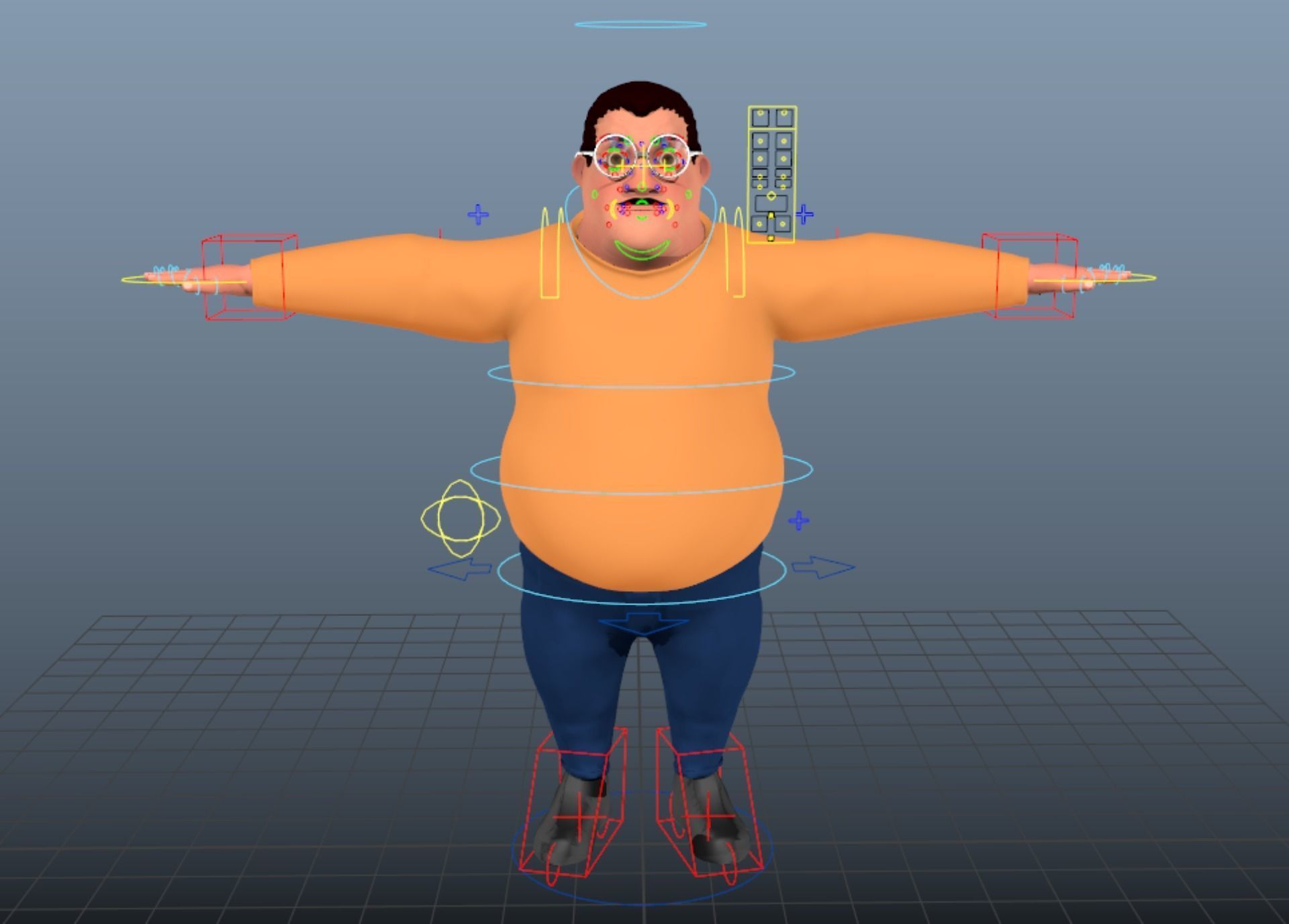 3D TOONY CHARACTER LOPOLY RIGGED FAT MAN MAYA model 3D model rigged ...