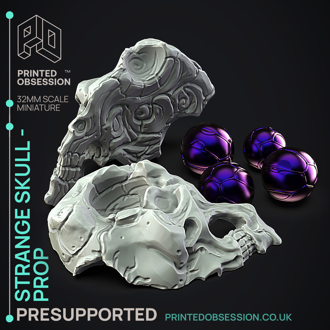Strange Skull - 3D Printable TTRPG - PRESUPPORTED - 32mm Scale 3D model ...