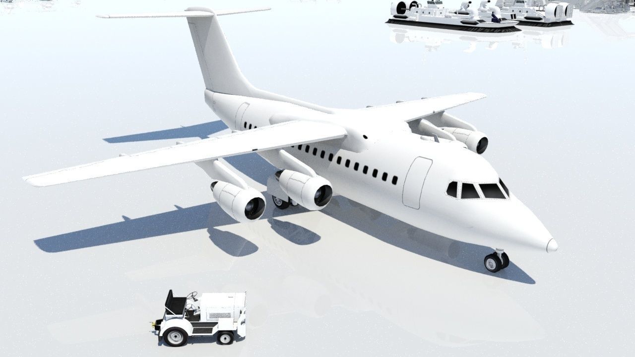 3D model BAe 146 Low Poly Static Model Blank VR / AR / low-poly | CGTrader