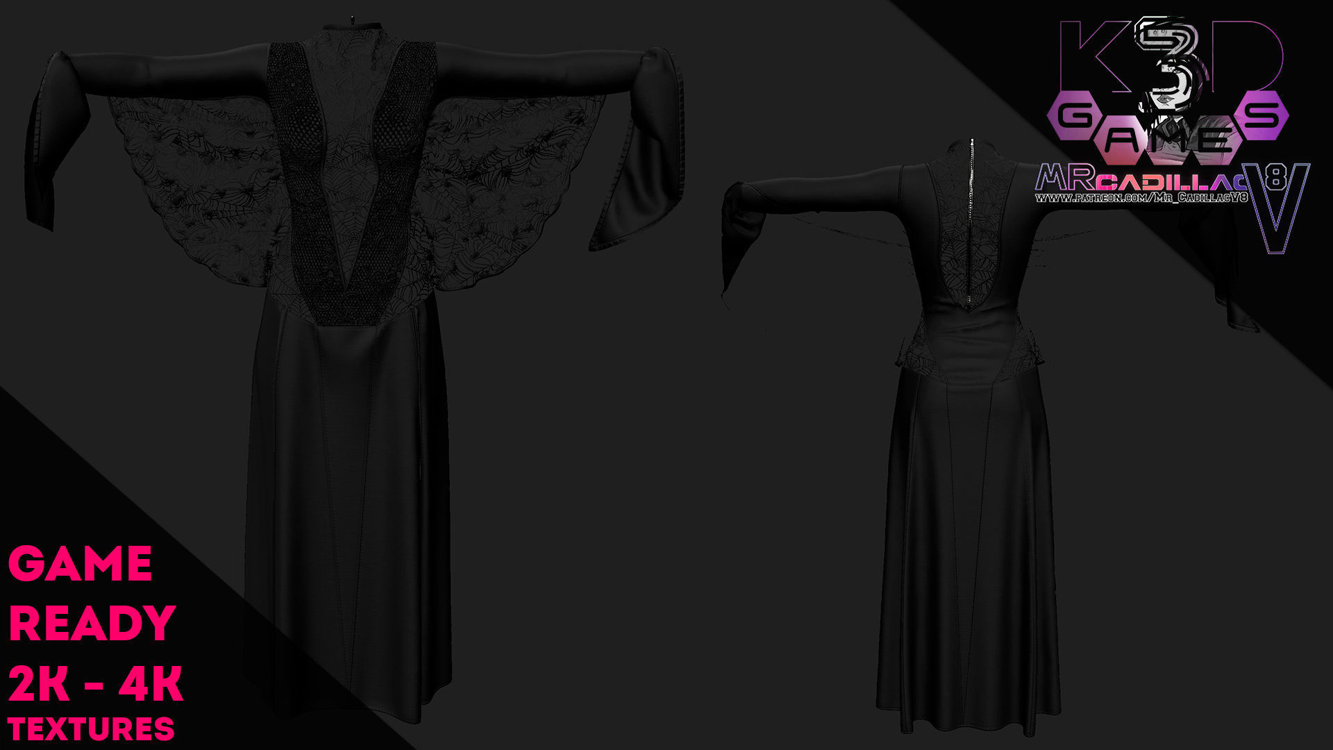 3D model Gothic Dress A VR / AR / low-poly | CGTrader