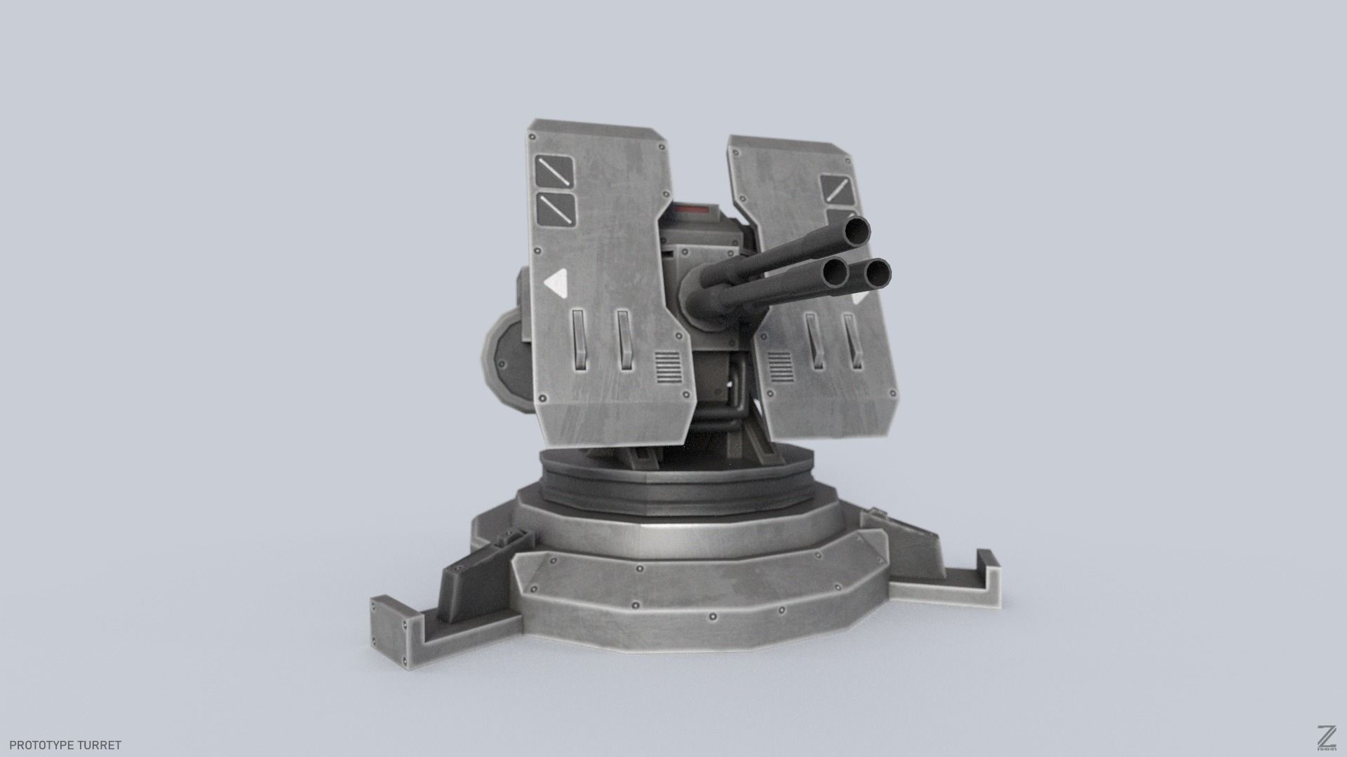3D model Prototype turret VR / AR / low-poly | CGTrader