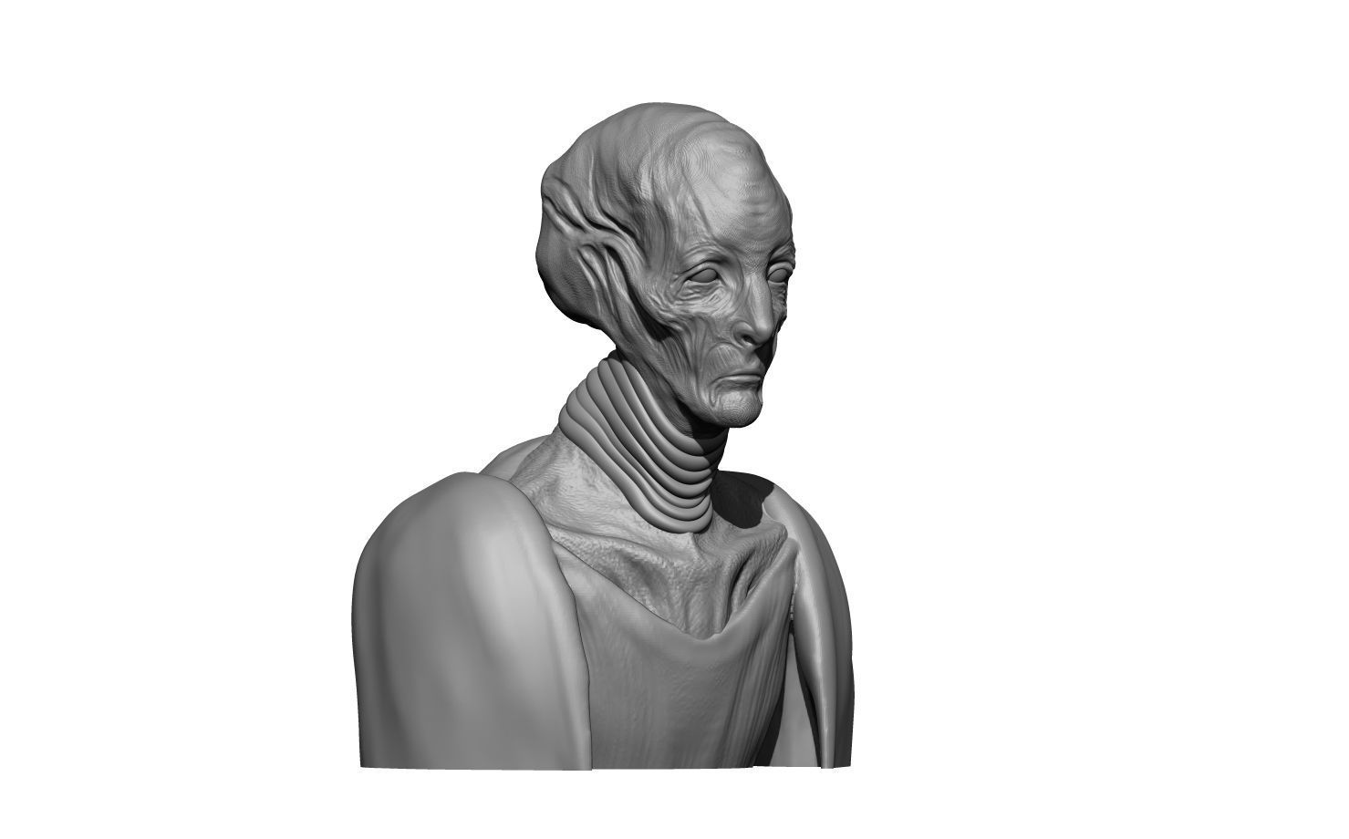 Sci Fi Creature Bust 3D model 3D printable | CGTrader