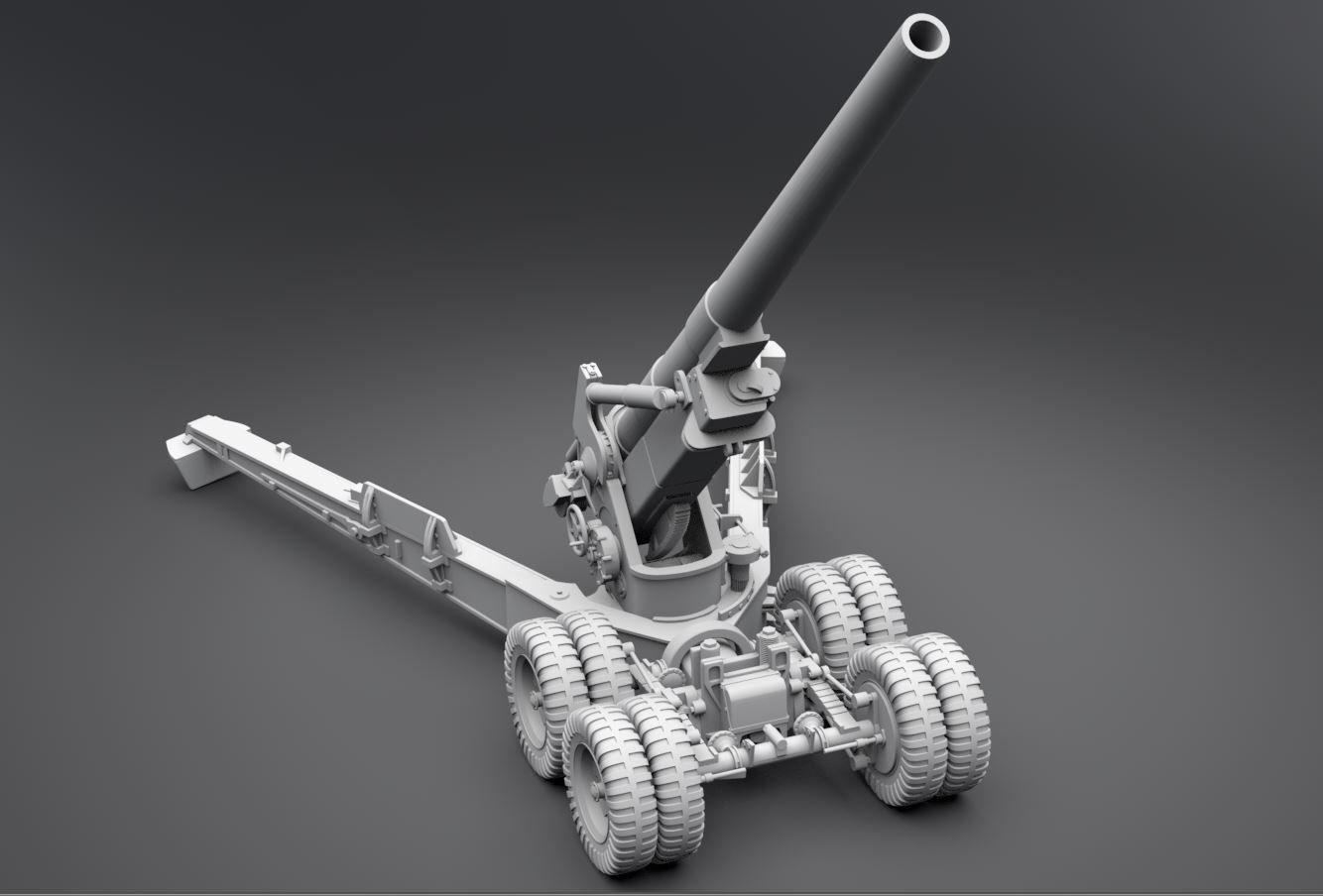 155mm Long Tom Deployed Scale model 3D model 3D printable | CGTrader