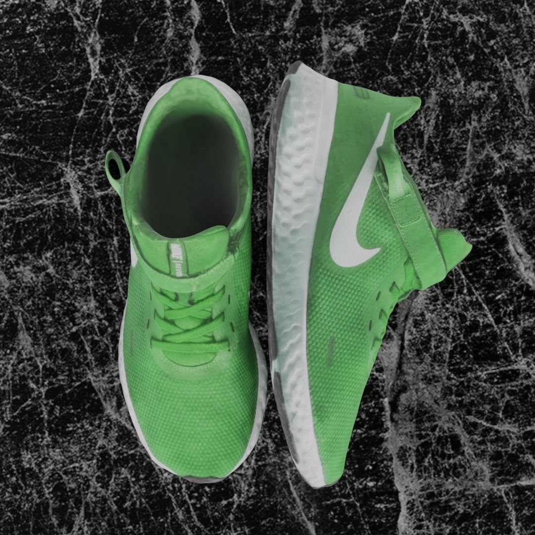 3D model NIKE FLY EASE 3D SHOES - GREEN VR / AR / low-poly | CGTrader