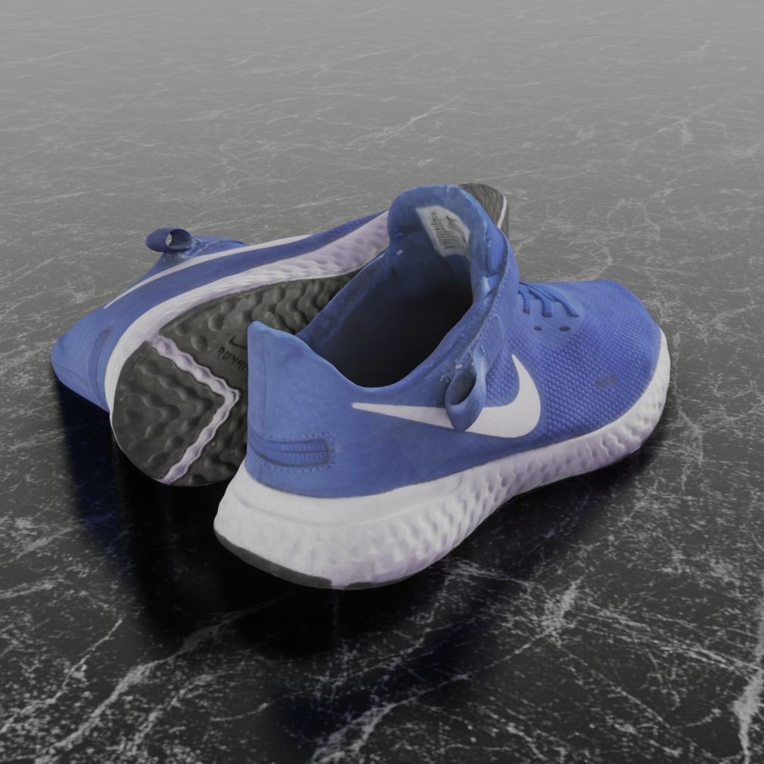 3D model NIKE FLY EASE 3D SHOES - BLUE VR / AR / low-poly | CGTrader