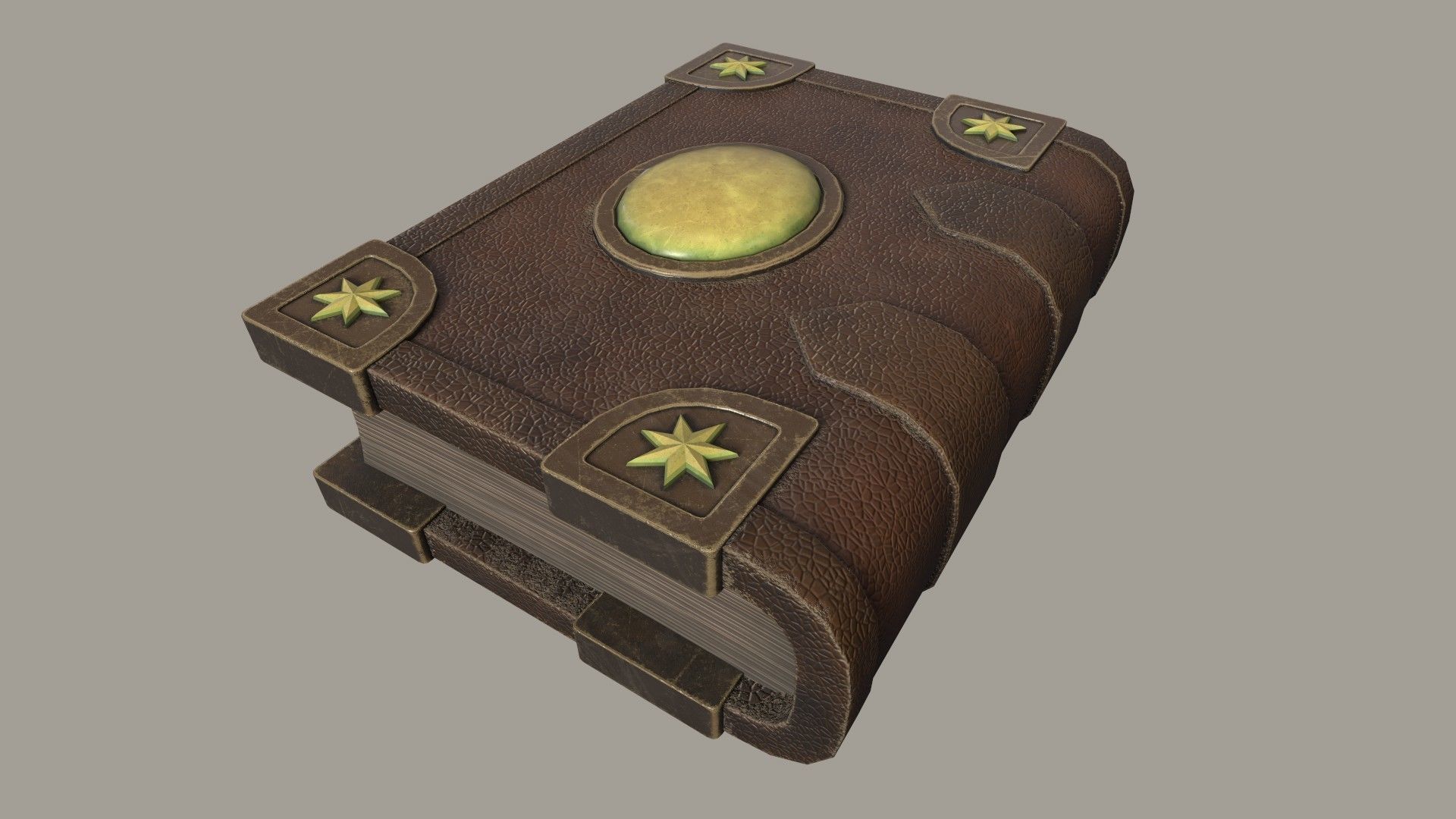 3D model Stylized Spellbook with Magic Crystal VR / AR / low-poly ...