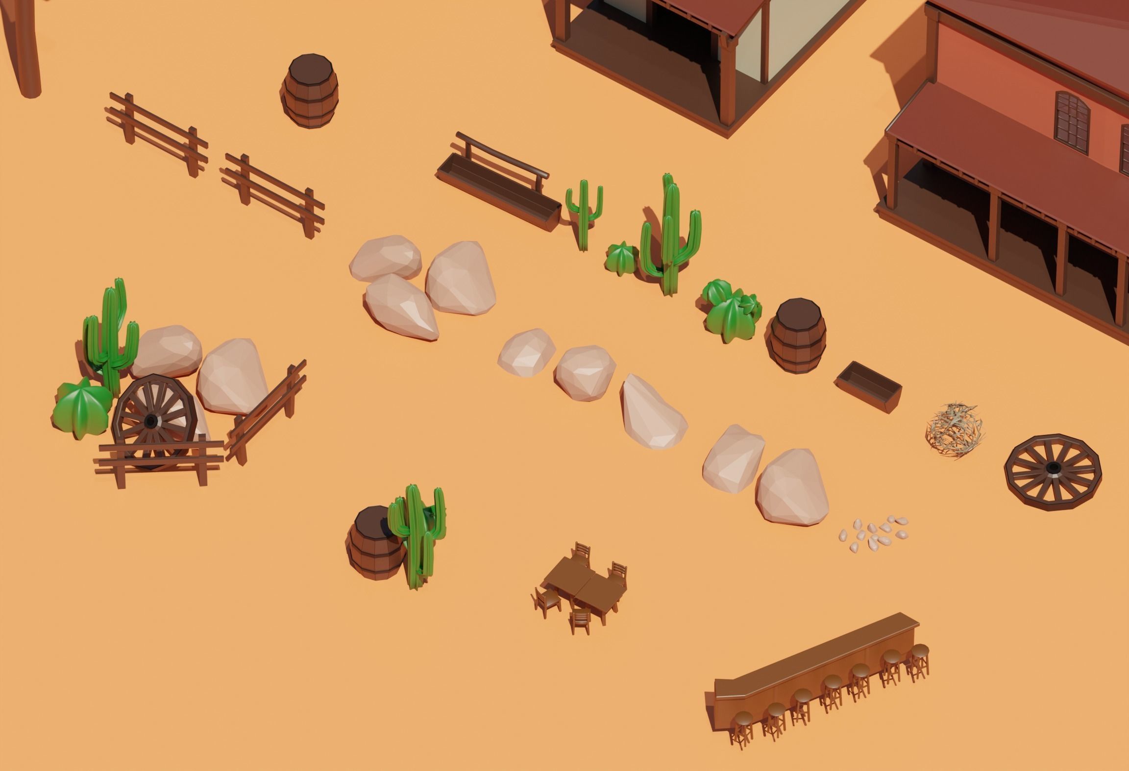 3D model Low Poly Wild West 3D Model Pack VR / AR / low-poly | CGTrader