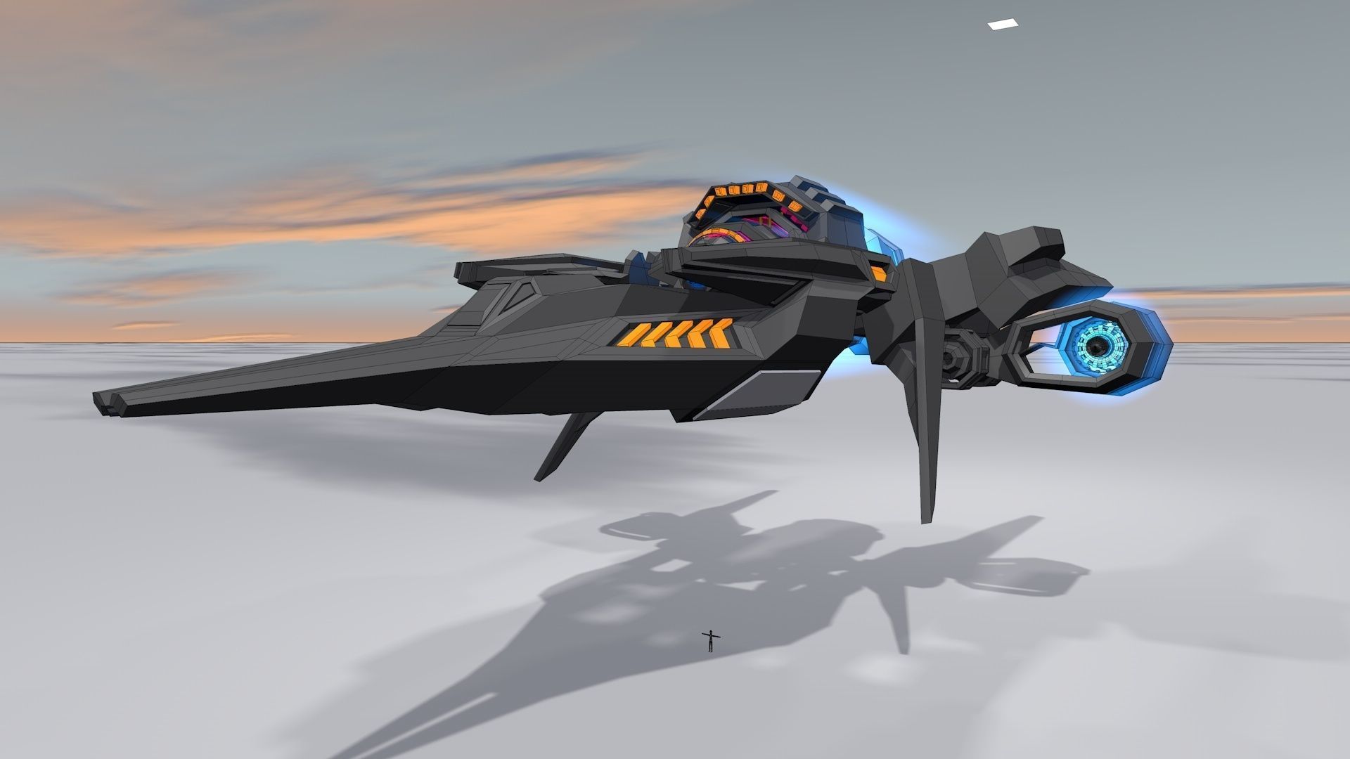 Sci Fi Spaceship 3D model animated | CGTrader