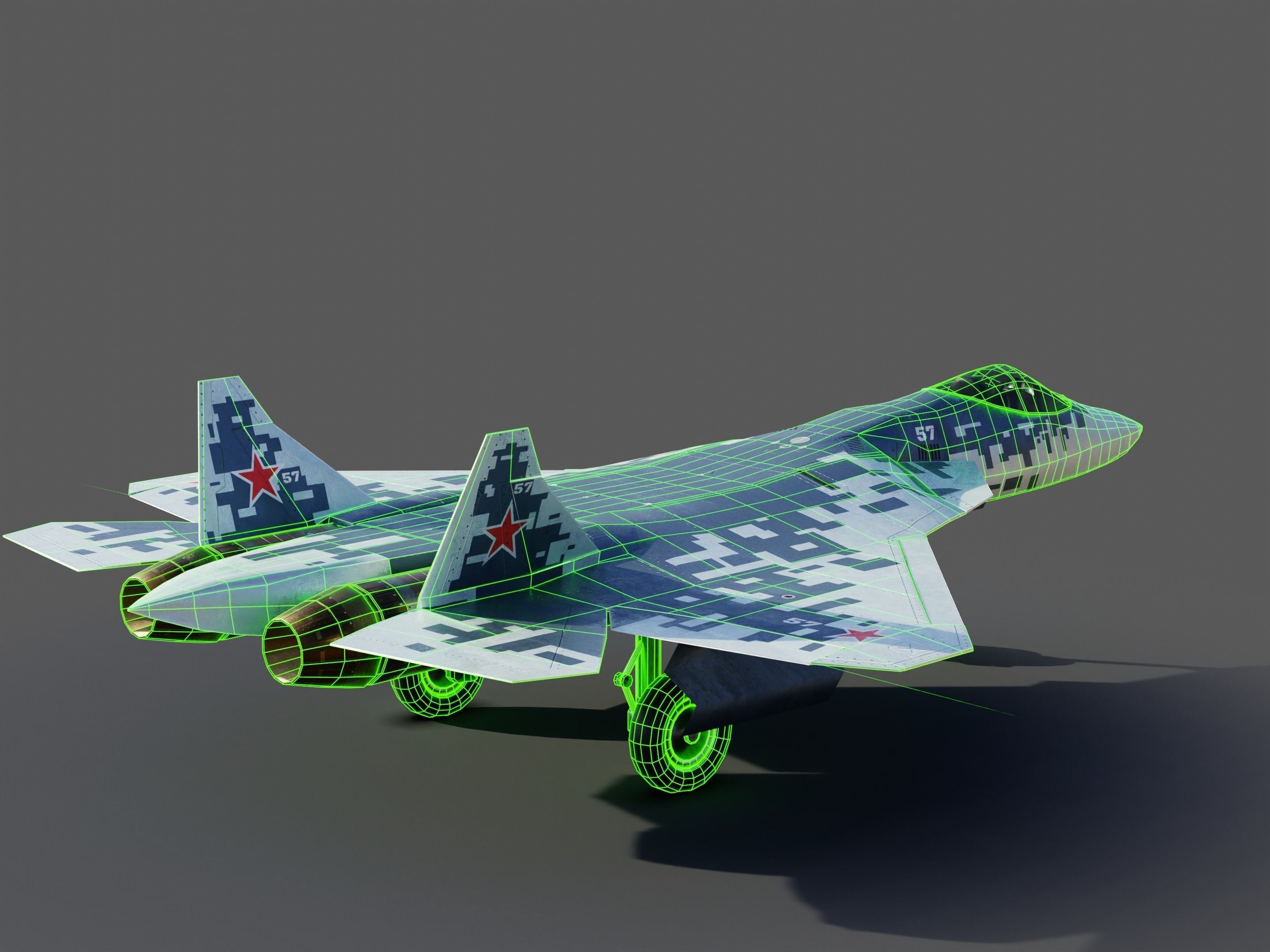 3D model Sukhoi Su-57 VR / AR / low-poly | CGTrader