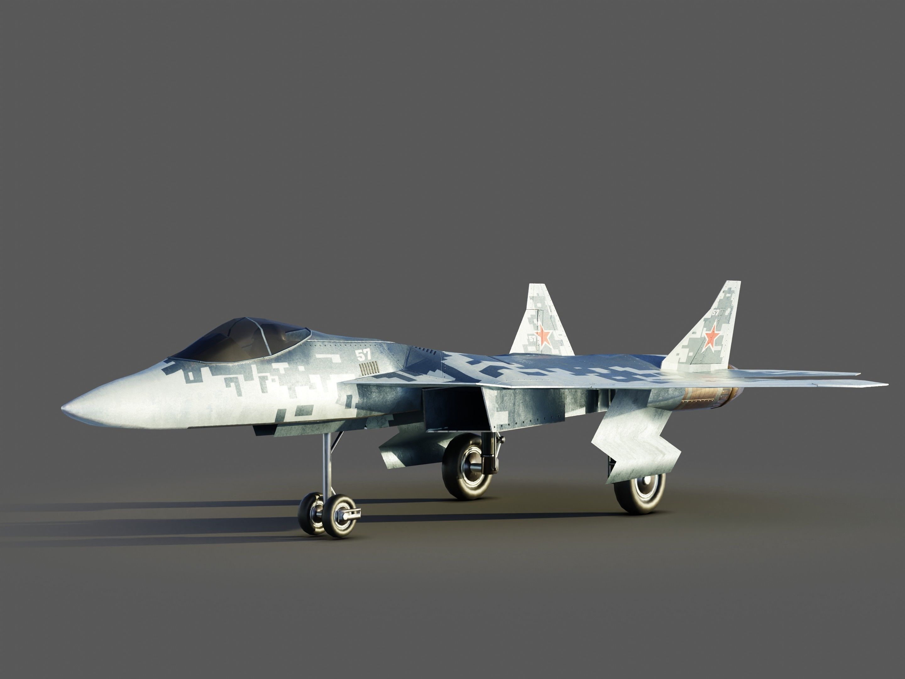 3D model Sukhoi Su-57 VR / AR / low-poly | CGTrader