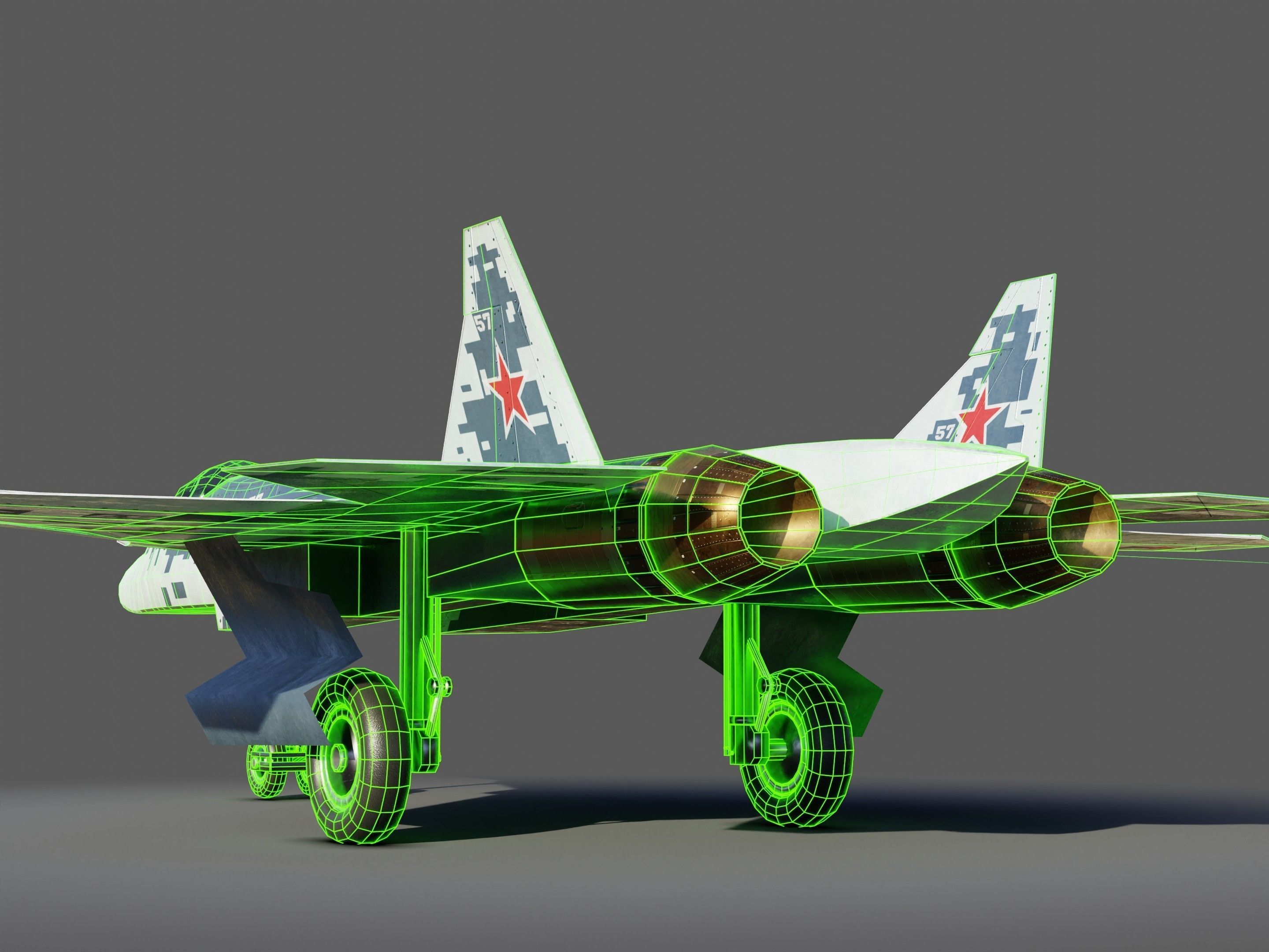 3D model Sukhoi Su-57 VR / AR / low-poly | CGTrader