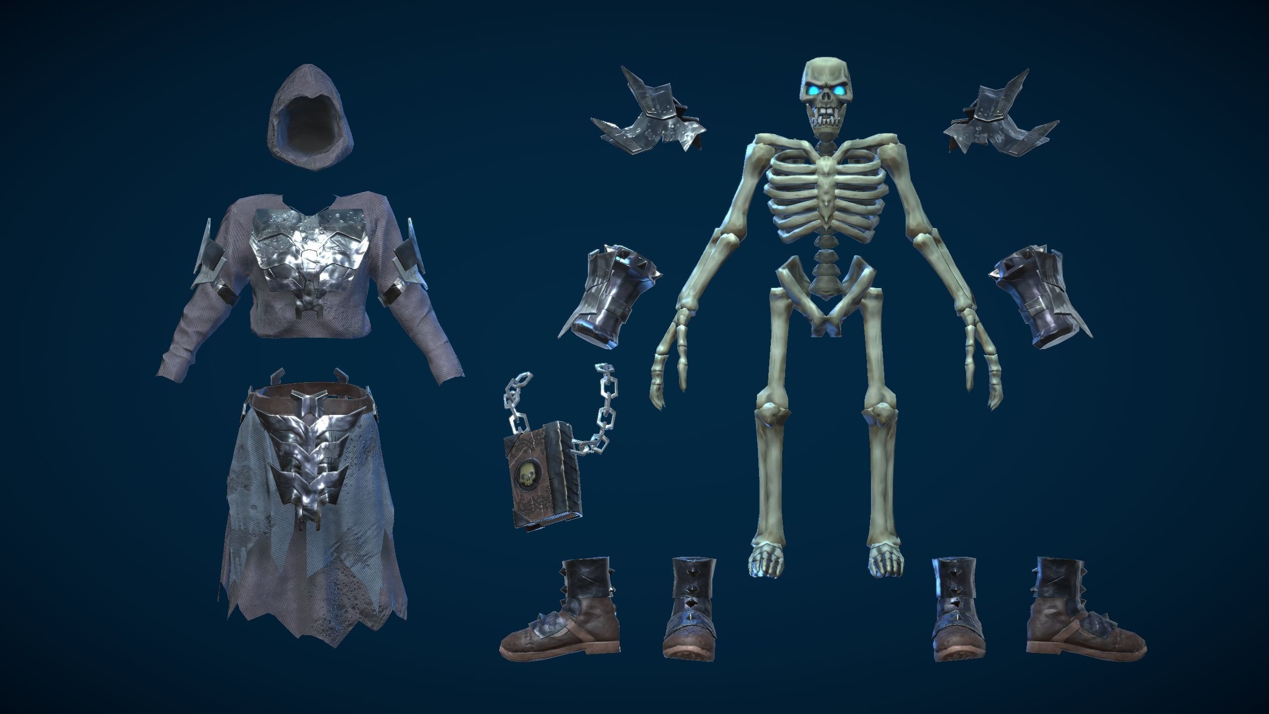 3D model Skeleton Dark Mage VR / AR / low-poly | CGTrader
