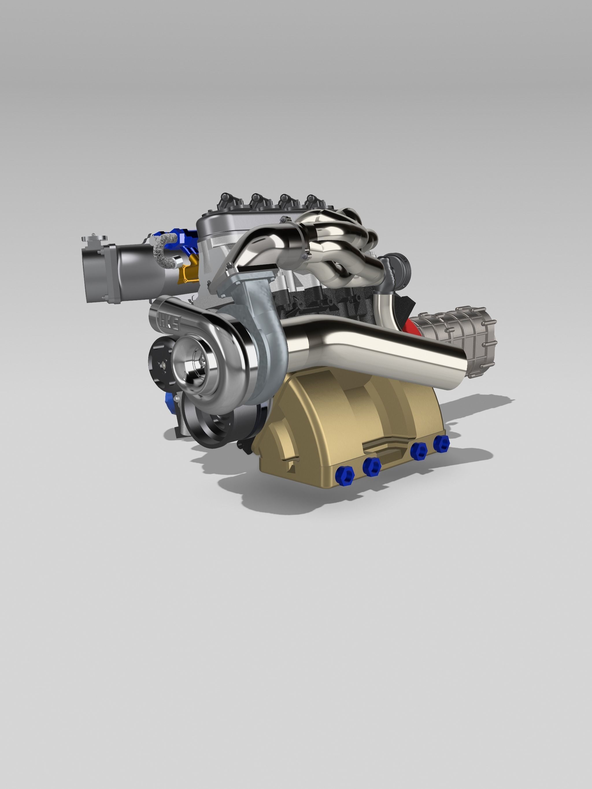 Blueprint Engines 4cyl LSX engine with sequential gearbox 3D model 3D ...