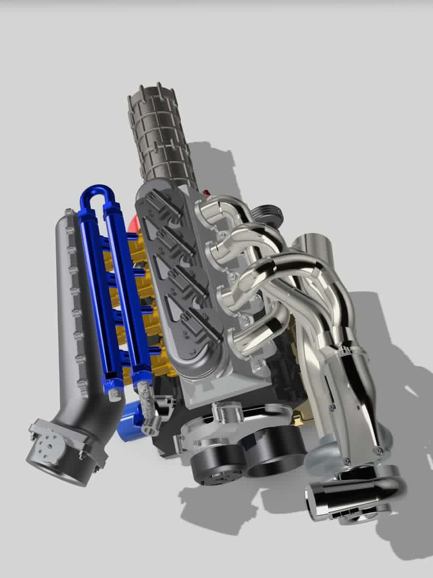 Blueprint Engines 4cyl LSX engine with sequential gearbox 3D model 3D ...