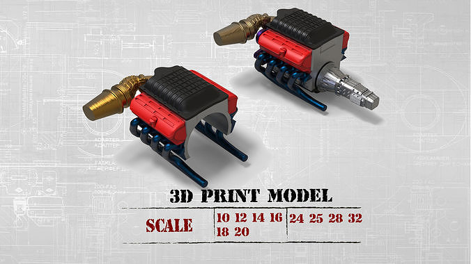 3D printable model ENGINE rccar or truck 3D model 3D printable | CGTrader