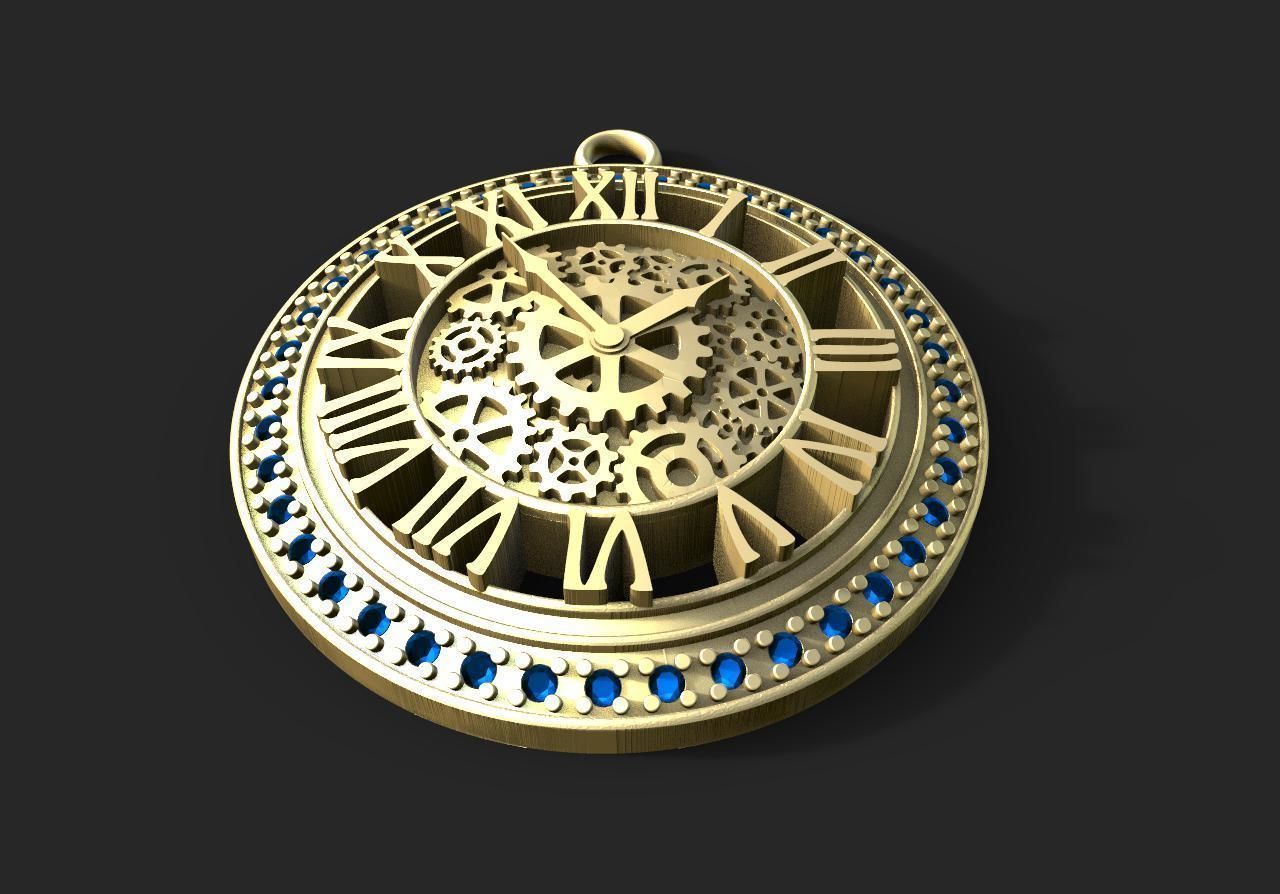 Colck pendant 3D model 3D printable | CGTrader