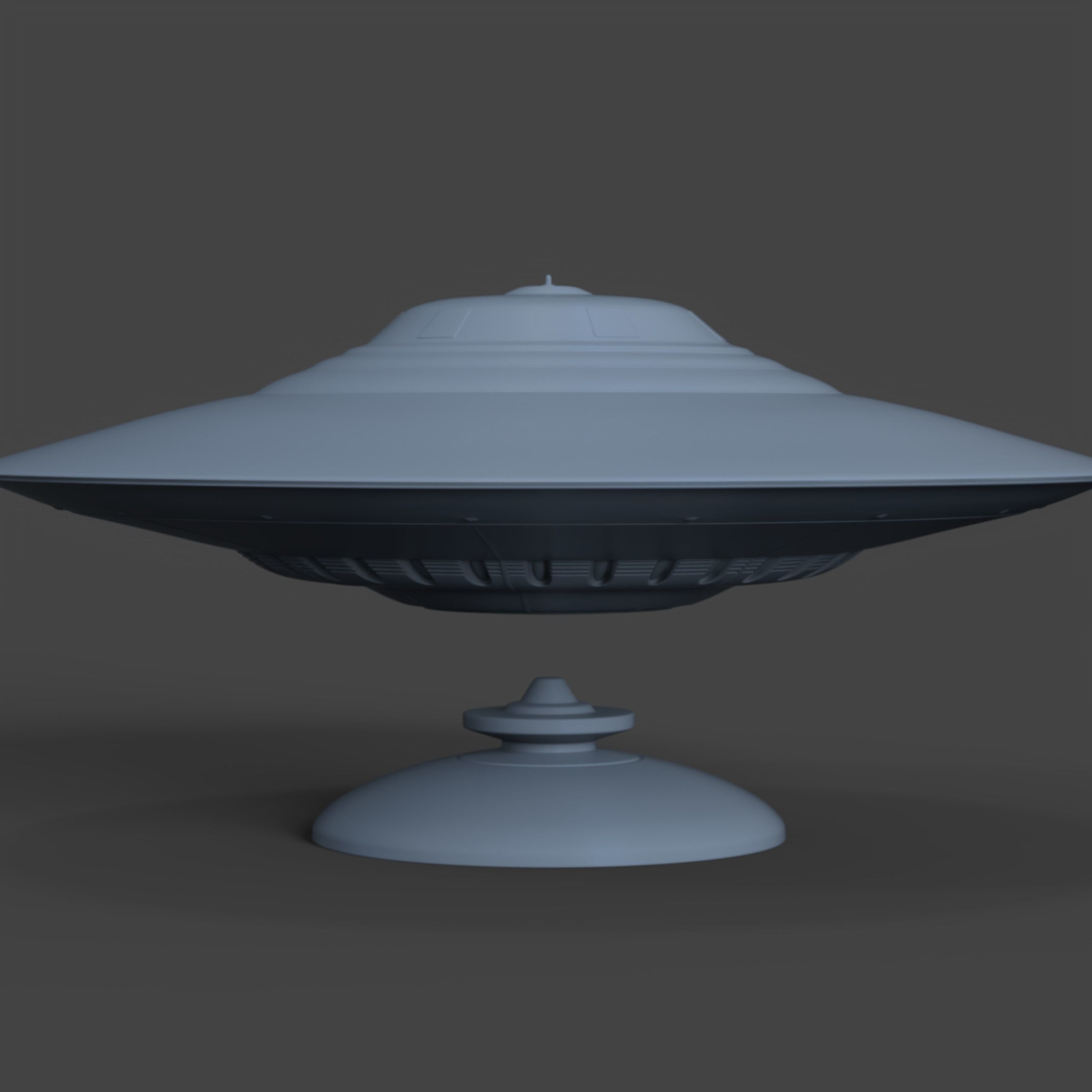 UFO II with stand 3D model 3D printable | CGTrader