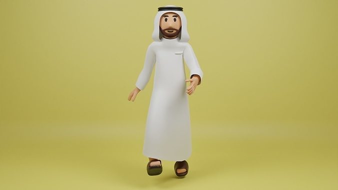 Arab man 3D model animated rigged | CGTrader