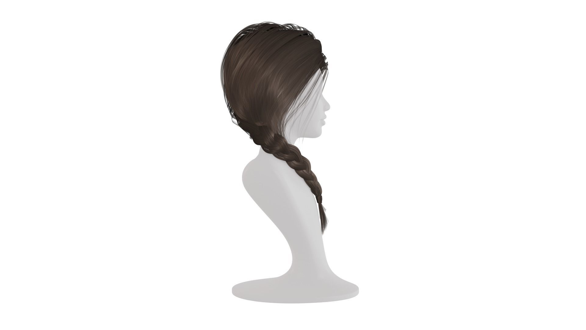 3D model Realistic Woman braid ponytail Hair Style VR / AR / low-poly ...