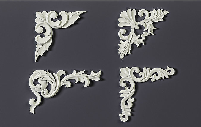 4 Free Corner 3D Models with their Ornament Brushes and Alphas free 3D ...