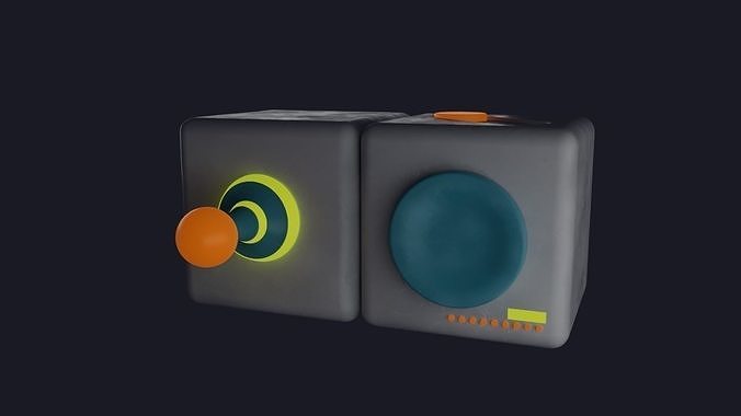 Joystick cube with buttons and switches 3D model | CGTrader