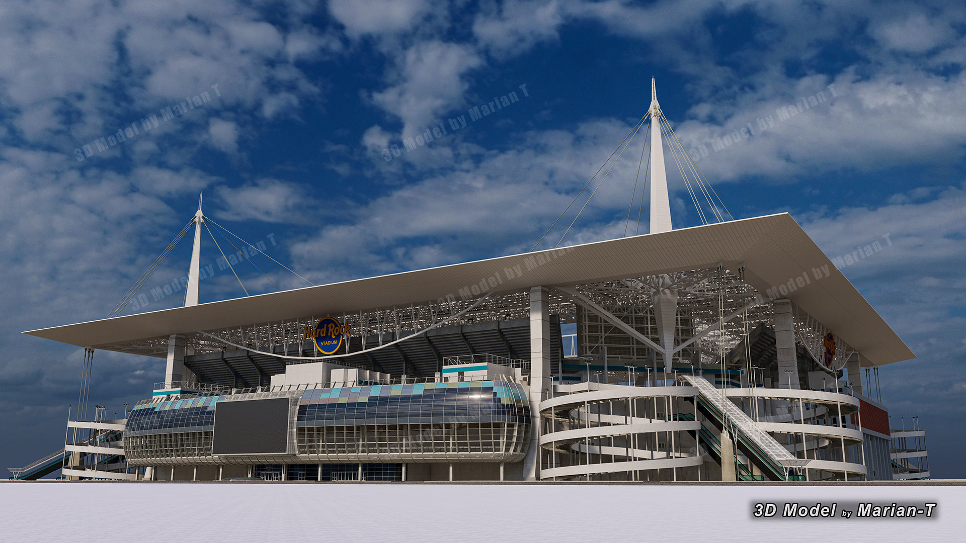 3D model Hard Rock Stadium Miami-Florida USA VR / AR / low-poly | CGTrader