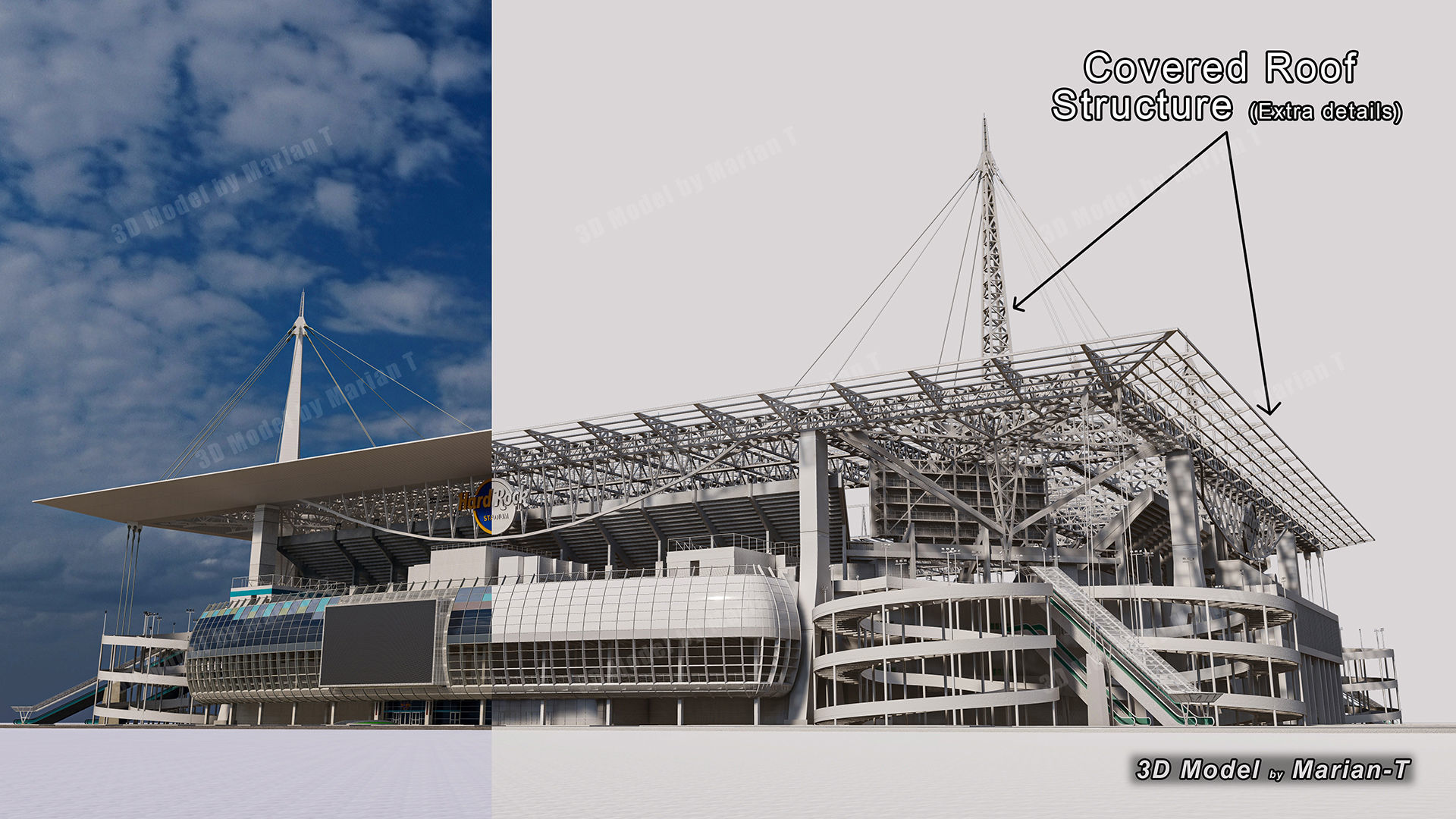 3D model Hard Rock Stadium Miami-Florida USA VR / AR / low-poly | CGTrader