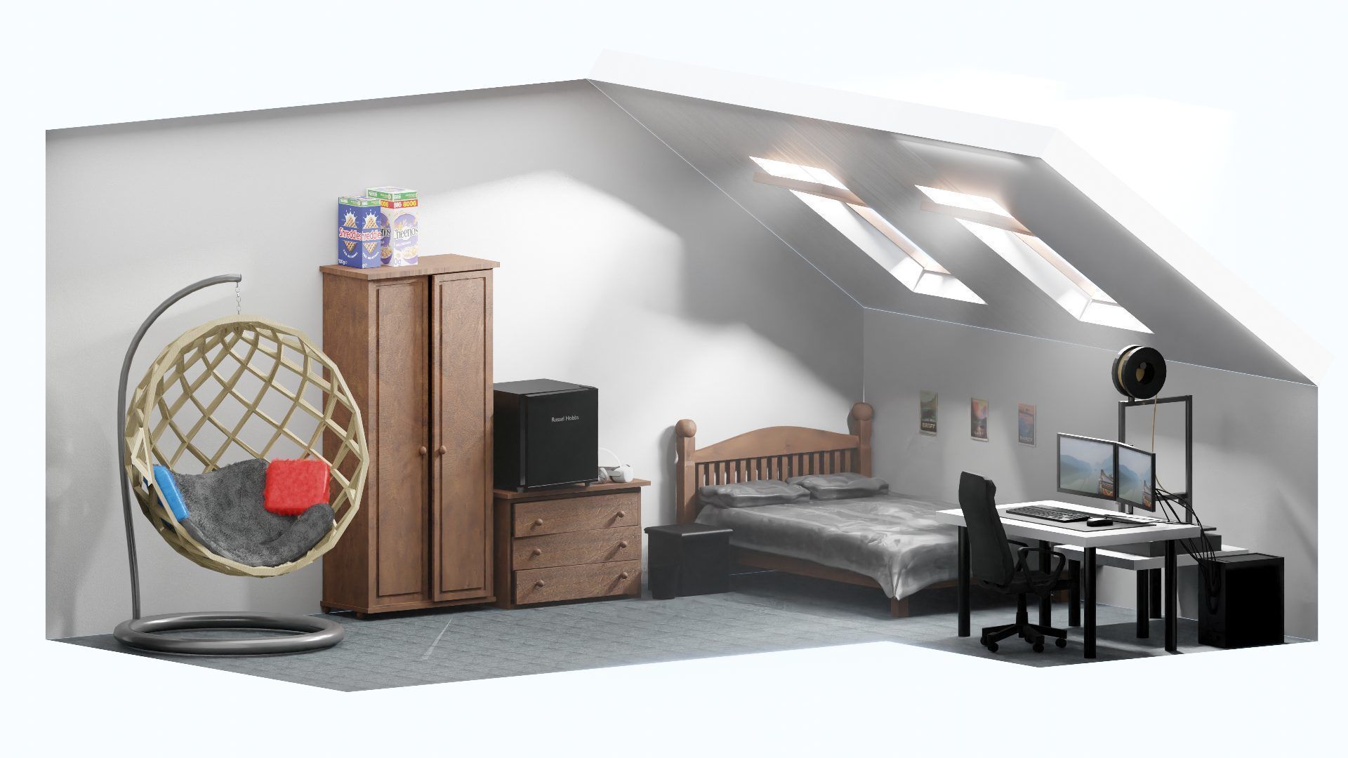 Attic Render 3D model animated | CGTrader