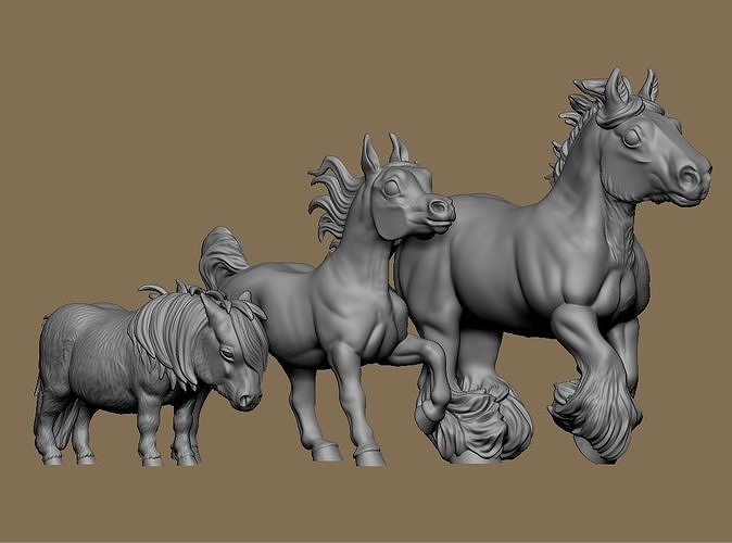 Horse Chibis 3D Model Collection 3D printable | CGTrader