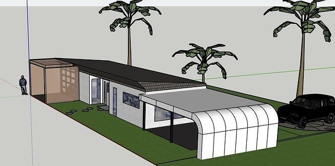 modern house with cars 3D model 3D printable | CGTrader