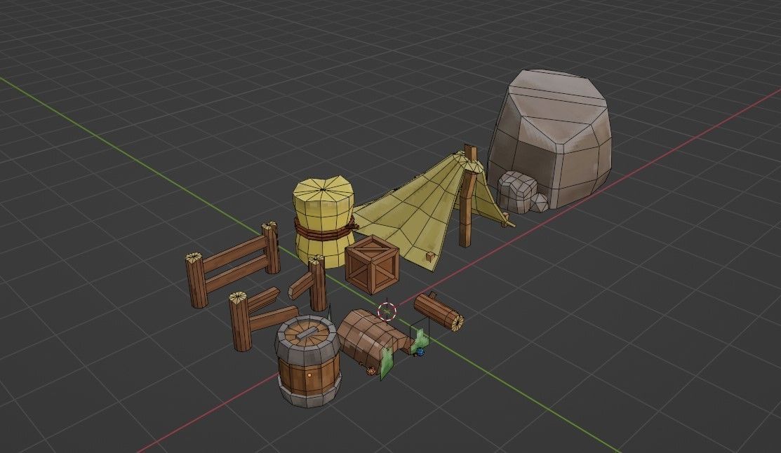 3D model Pixel props pack VR / AR / low-poly | CGTrader