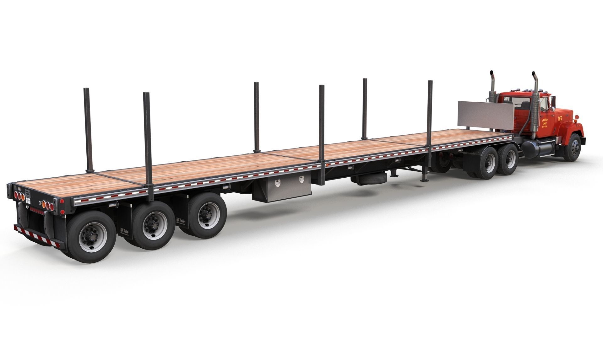 3D model SuperLiner flatbed trailer VR / AR / low-poly | CGTrader