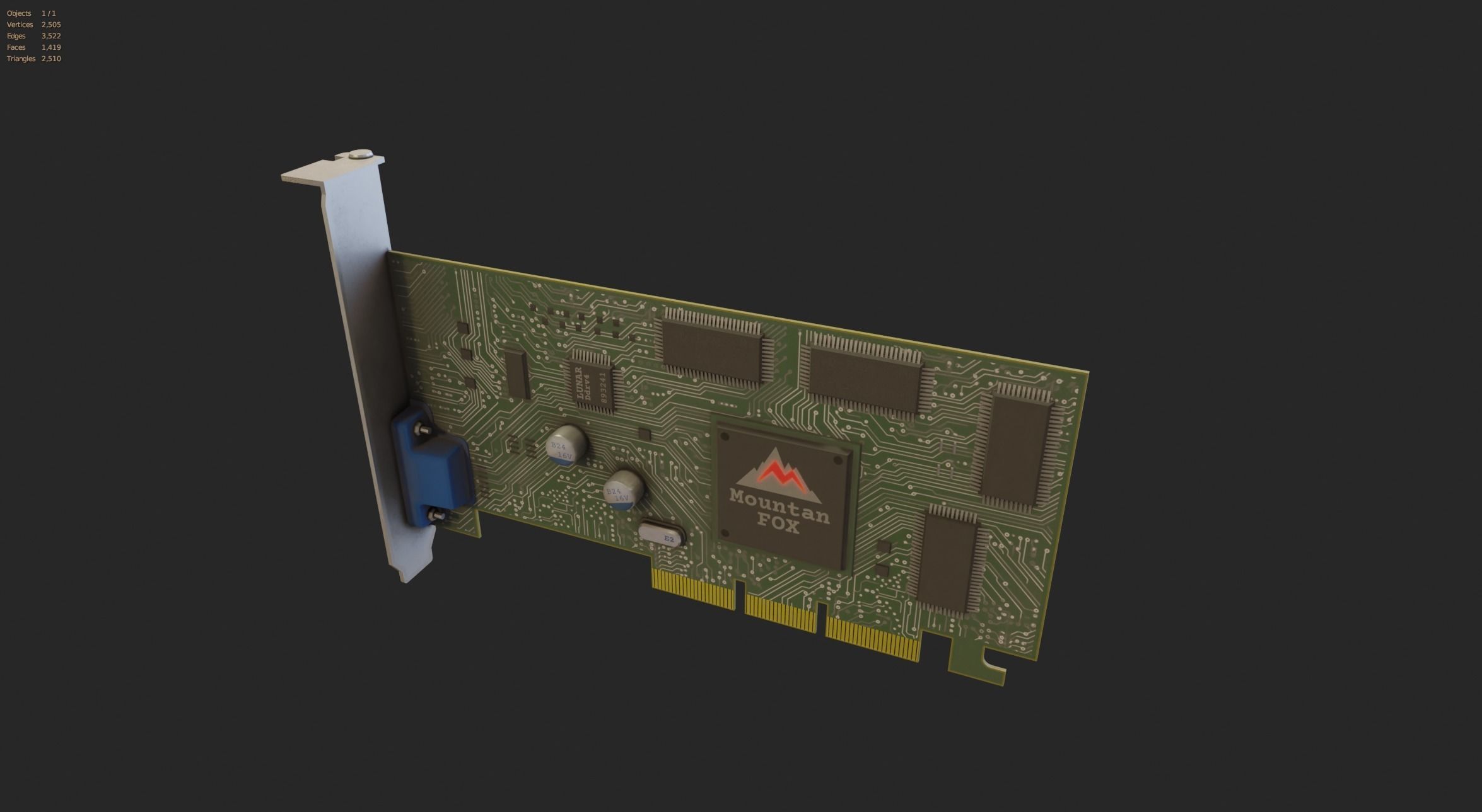 3D model Vga gpu agp video card game ready model with pbr texture VR ...