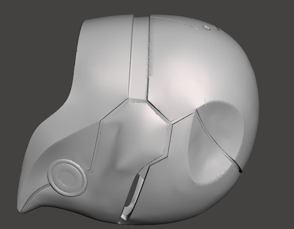 Red hood cyborg helmet hood 3D model 3D printable | CGTrader