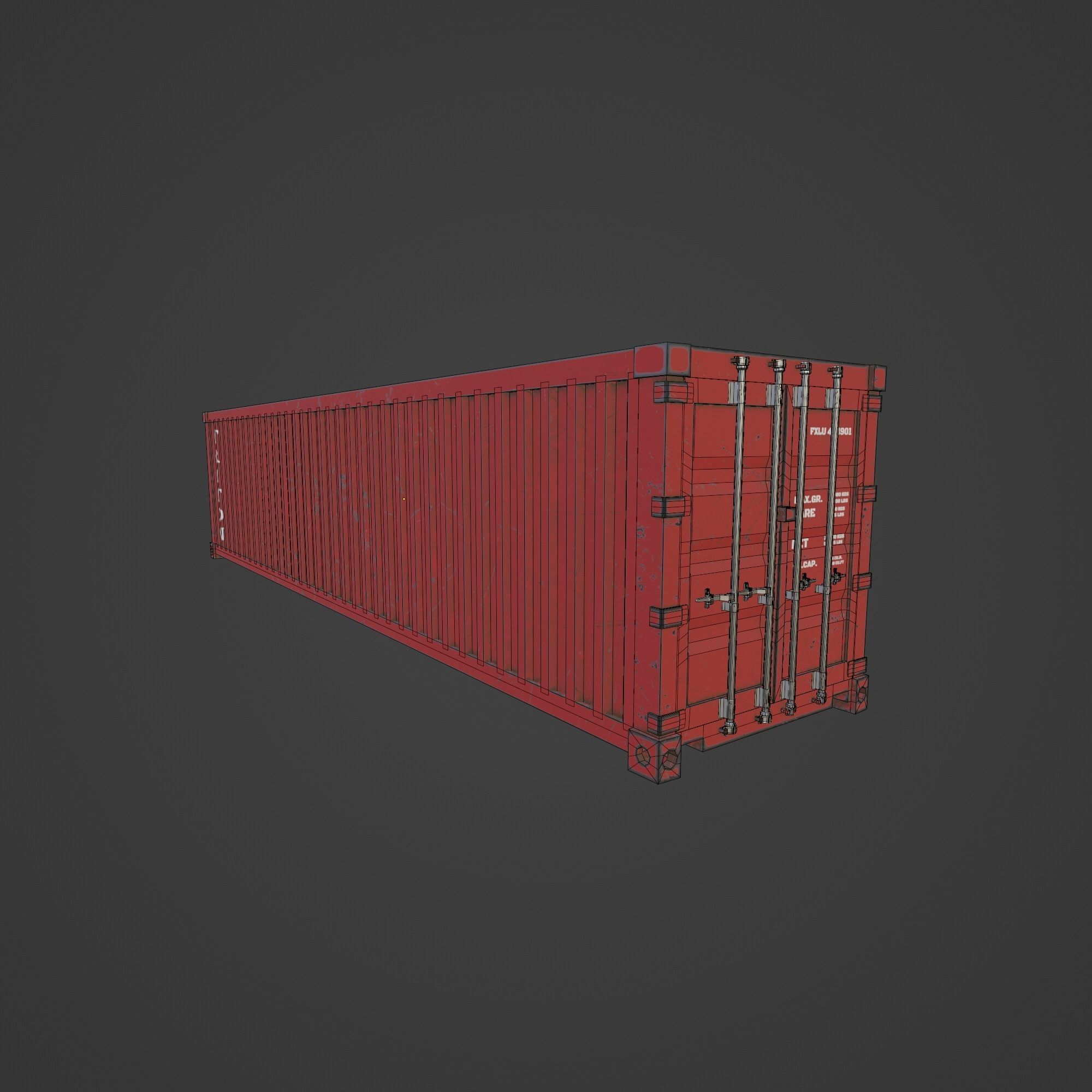 Container 40FT HC with PBR texture 4K free VR / AR / low-poly 3D model ...