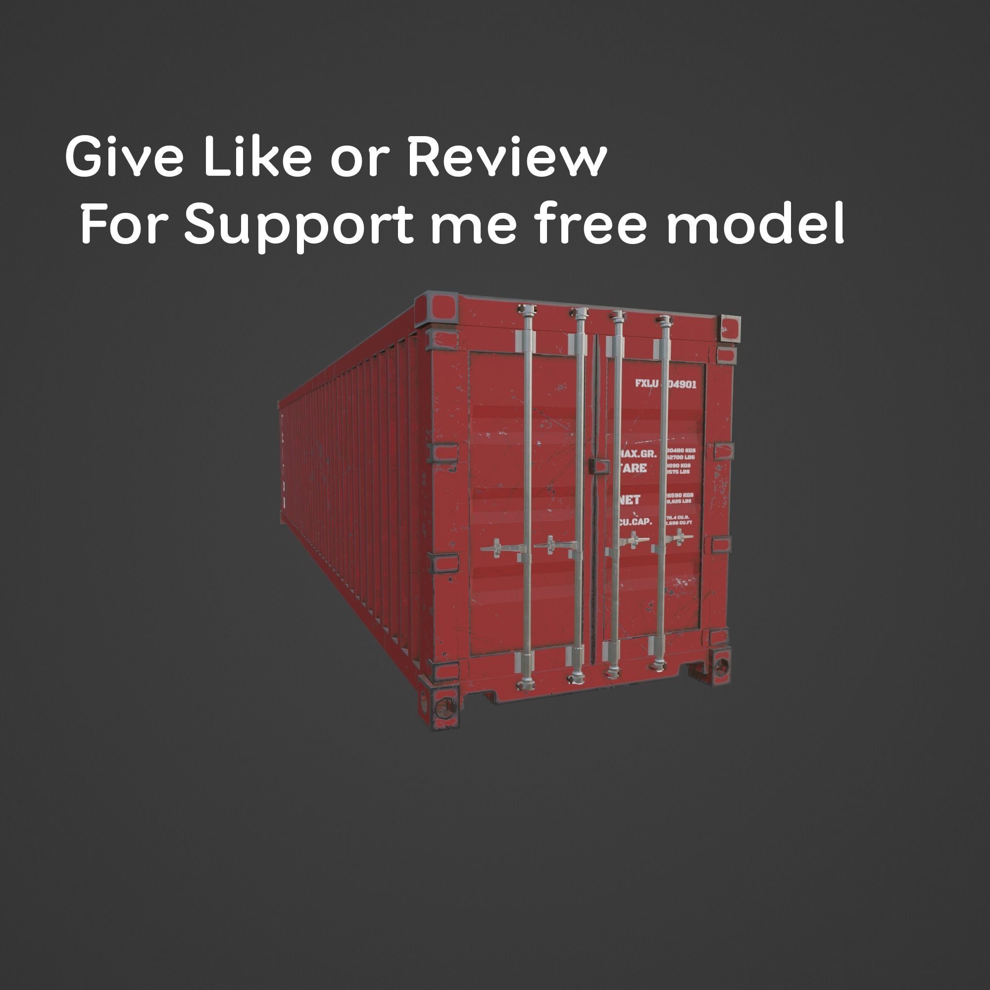 Container 40FT HC with PBR texture 4K free VR / AR / low-poly 3D model ...
