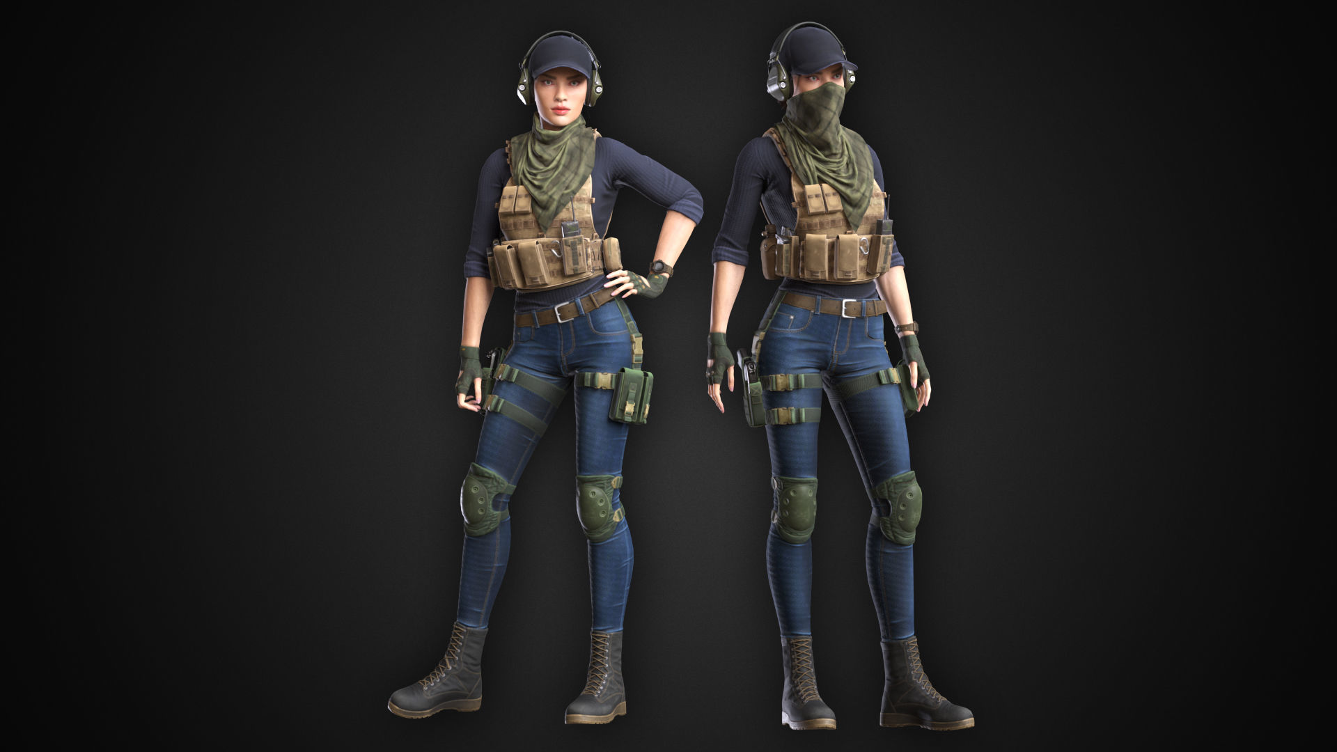 3D model Girl Spec Ops Soldier VR / AR / low-poly | CGTrader