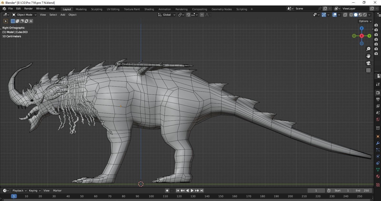 3D model Creature Design Wolf Dragon VR / AR / low-poly | CGTrader
