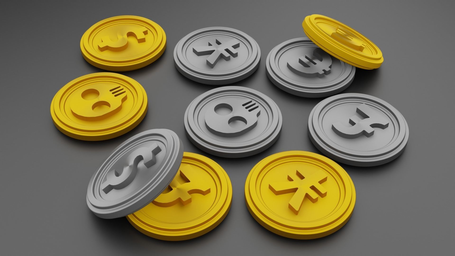 Pirates Coins Treasure 3D model 3D printable | CGTrader