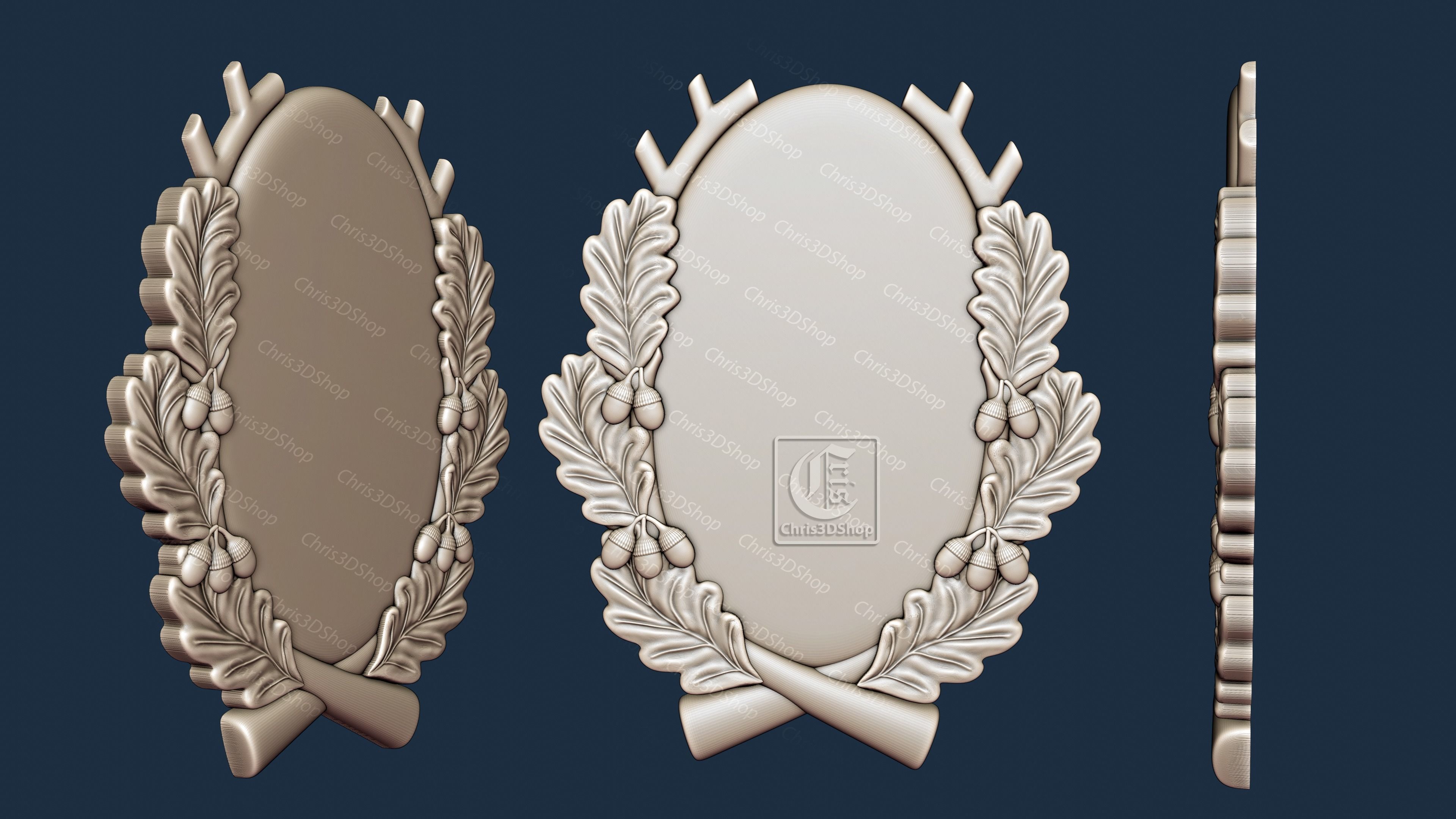 Trophy Mounting Plaque 1B- 3D STL Files for CNC 3D model 3D printable ...
