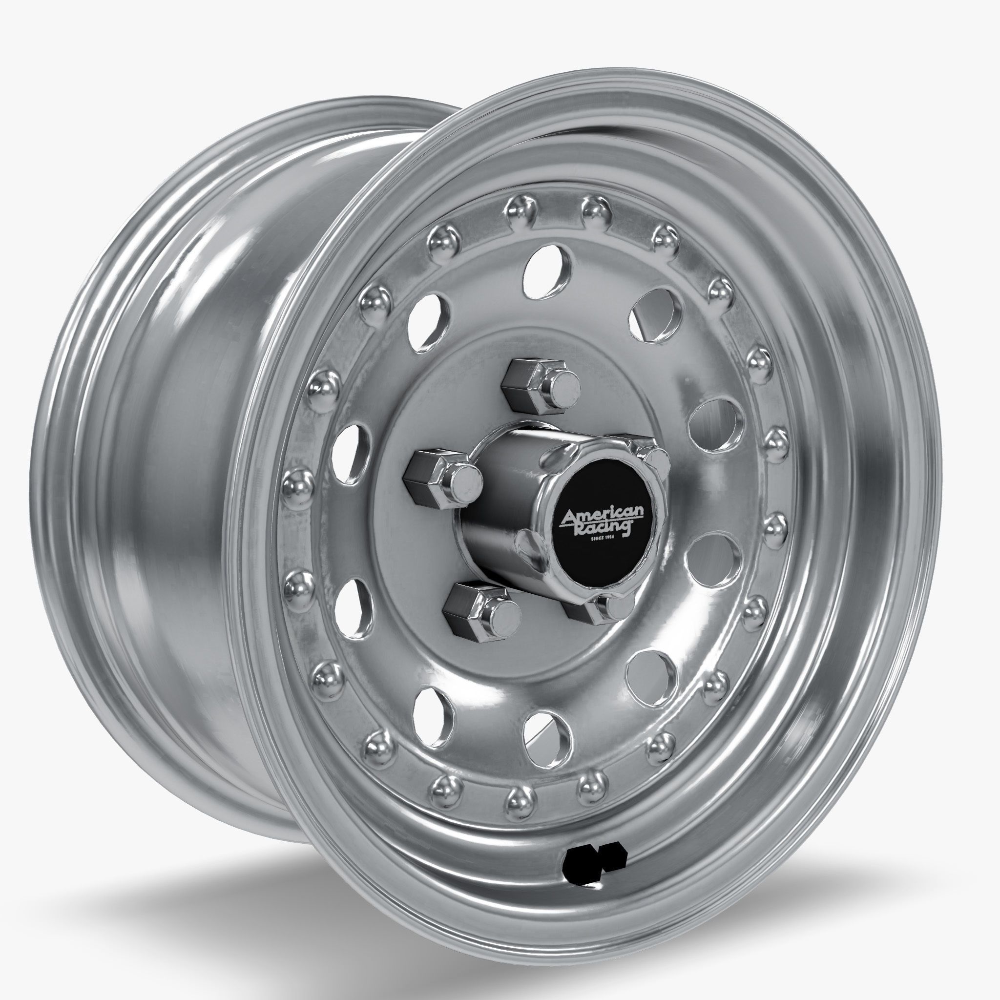 3D model American Racing Outlaw II Wheel Natural 5Lug 19651973 VR / AR ...