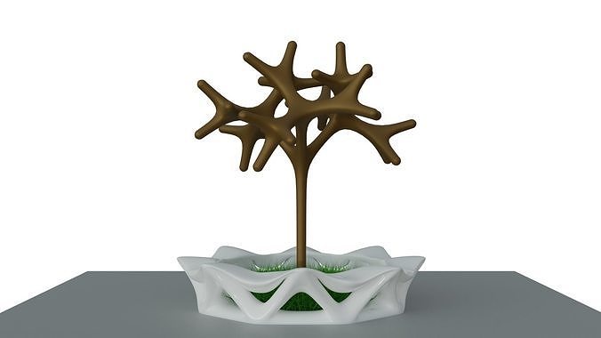 Organic Urban Seat and Tree Landscape 3D model | CGTrader