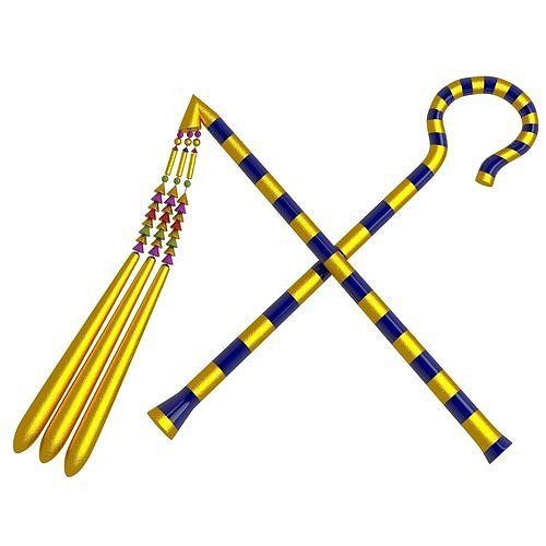 Egyptian Heka and Nekhakha Sceptres 3D model | CGTrader