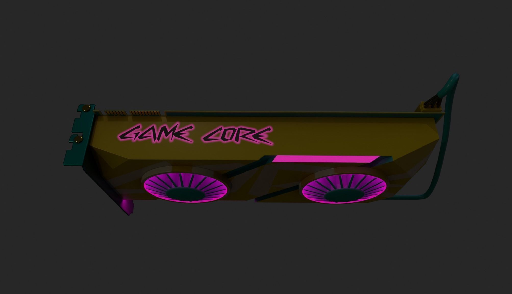 3D model Cyberpunk gpu video card vga theme colorful rgb light VR / AR ...