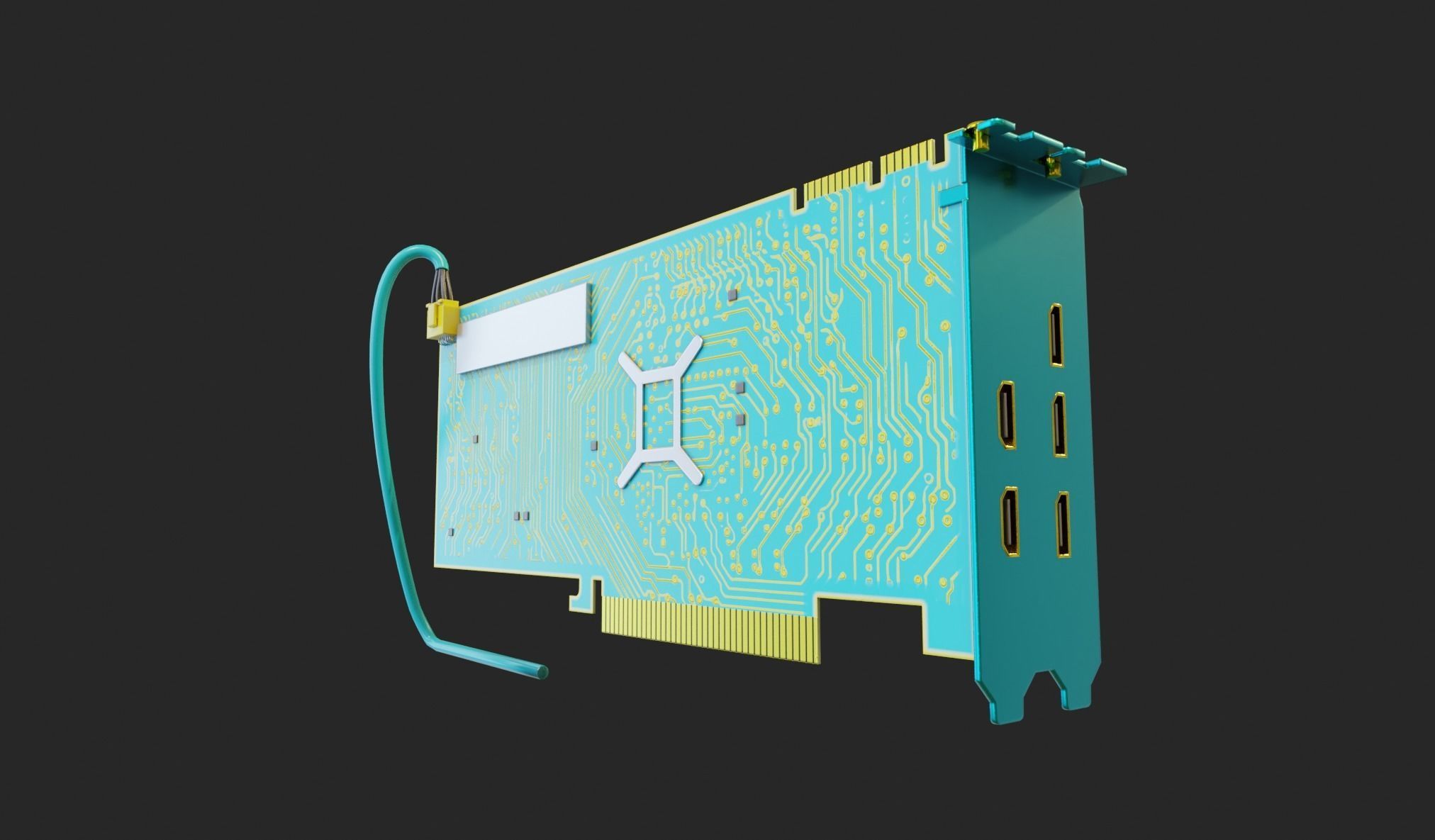 3D model Cyberpunk gpu video card vga theme colorful rgb light VR / AR ...