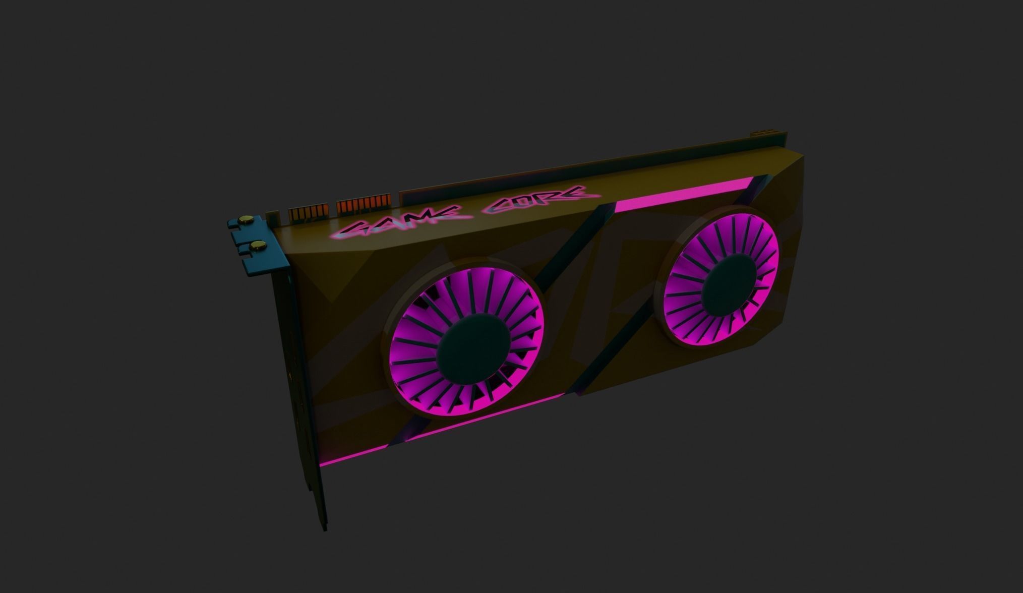 3D model Cyberpunk gpu video card vga theme colorful rgb light VR / AR ...