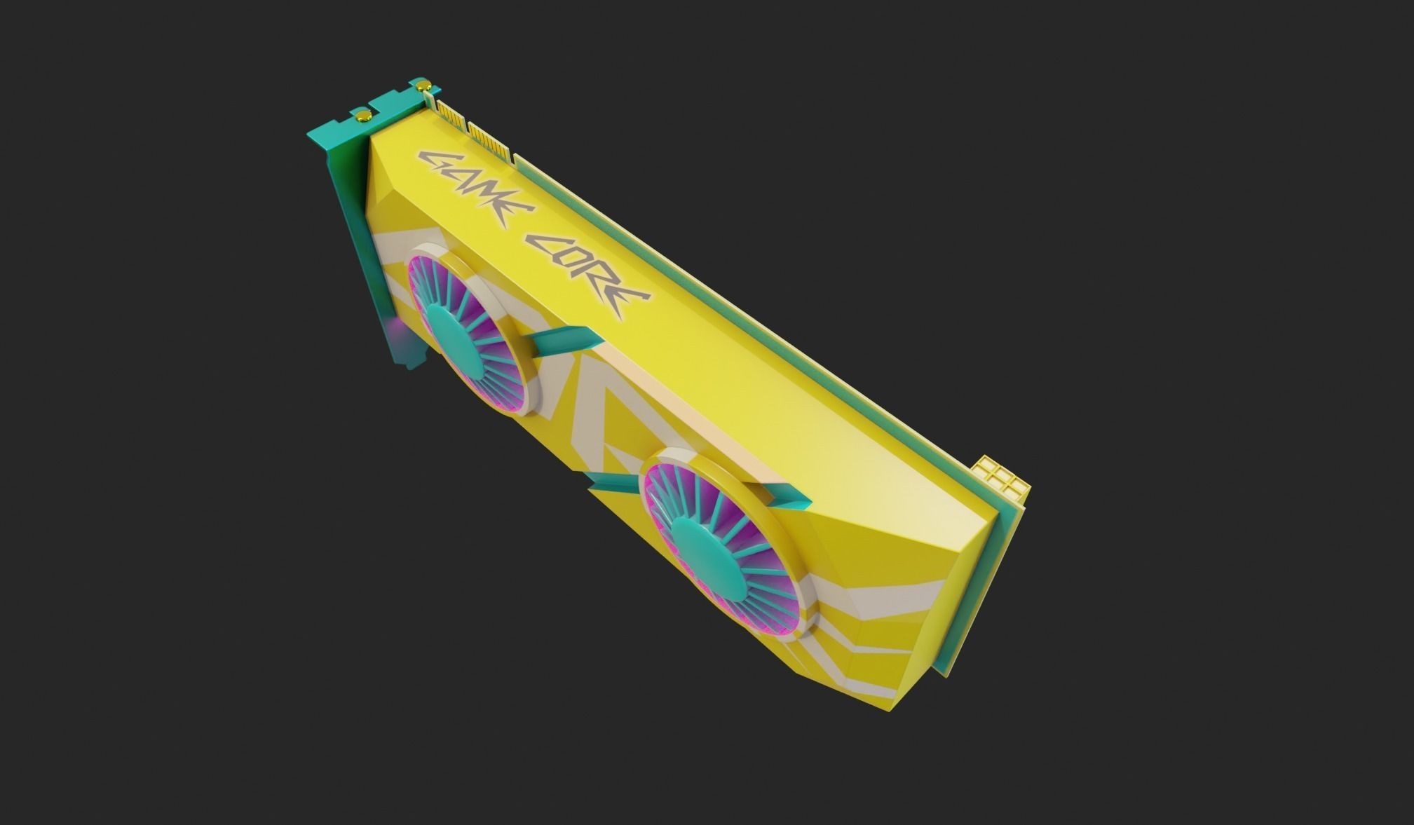 3D model Cyberpunk gpu video card vga theme colorful rgb light VR / AR ...